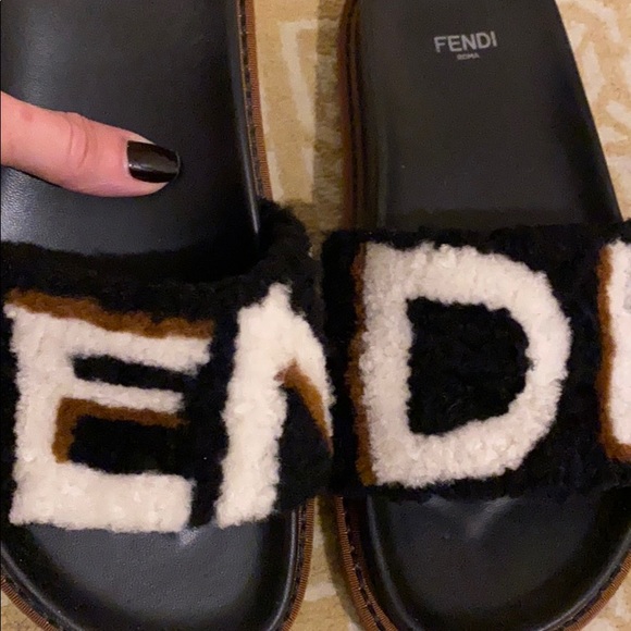Fendi | Shoes | Fendi Logo Slides | Poshmark